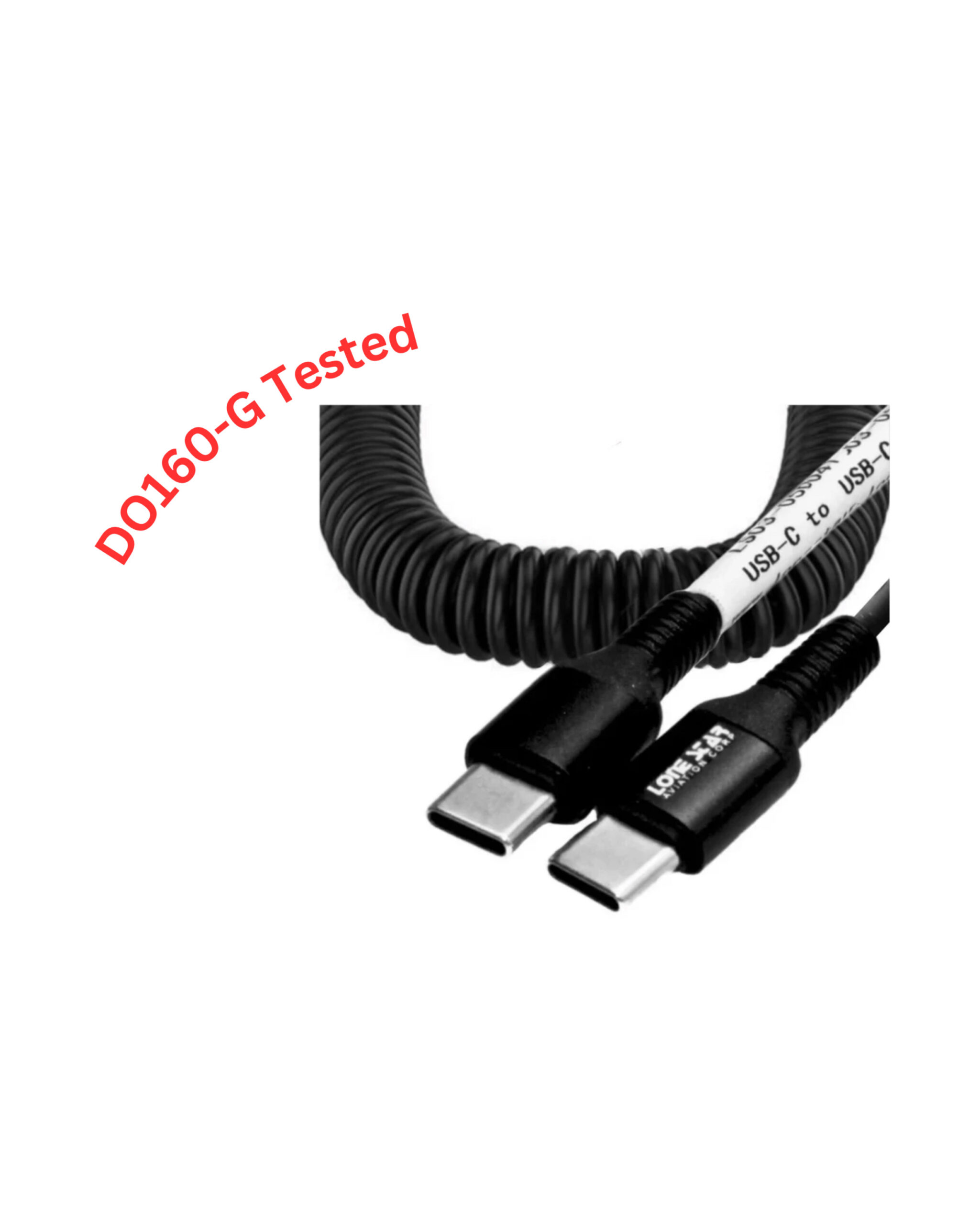 USB-C to USB-C Cable, Coiled, 1 Meter